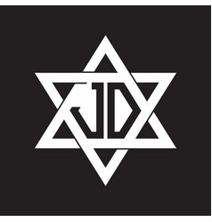 Jd logo monogram with shield shape isolated blue Vector Image