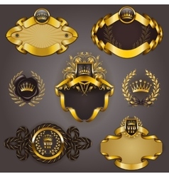 Set of luxury gold badges Royalty Free Vector Image