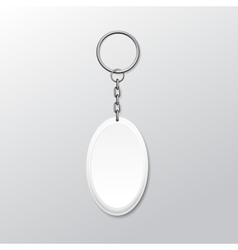 Realistic detailed 3d empty template keychain set Vector Image