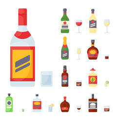 Alcoholic beverages icons set Royalty Free Vector Image
