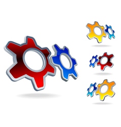 Gear cog cogs logo icon colorful Royalty Free Vector Image