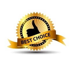 Award ribbon gold icon number first design winner Vector Image