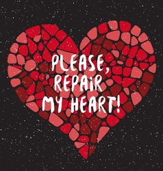 Mosaic rainbow heart Royalty Free Vector Image