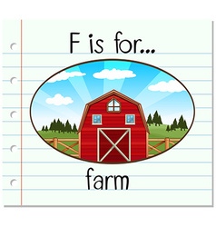 Flashcard letter f is for fire Royalty Free Vector Image