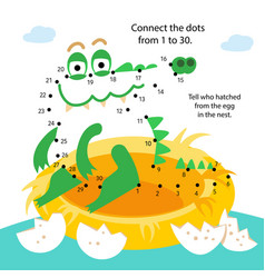 Dot to connect the dots from 1 20 puzzle Vector Image