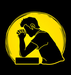 Man prayer Royalty Free Vector Image - VectorStock