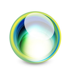 3d glass sphere and heart icon Royalty Free Vector Image