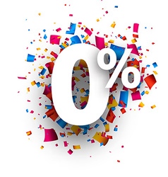 Zero percent sticker Royalty Free Vector Image