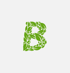 Green leaves letter eco alphabet Royalty Free Vector Image