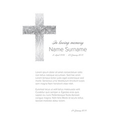 Funeral death notice card template Royalty Free Vector Image