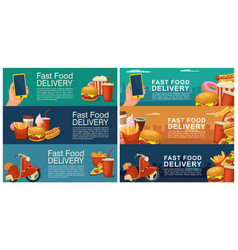 Food delivery website design Royalty Free Vector Image