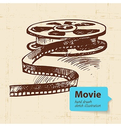 Hand drawn movie sketch background Royalty Free Vector Image