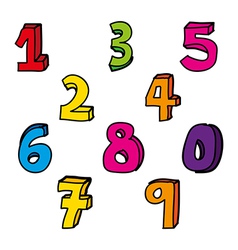 Educational cartoon numbers set with objects Vector Image