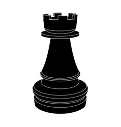 Rook chess piece black and white Royalty Free Vector Image