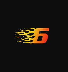 Letter f burning flame logo design template Vector Image