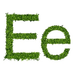 Capital letter f from grass on white Royalty Free Vector