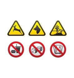 Hazard warning signs caution icons Royalty Free Vector Image