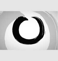 Blue zen enso circle brush Royalty Free Vector Image