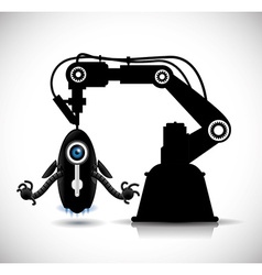 Machine robotic robot arm hand factory Royalty Free Vector