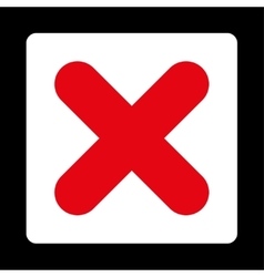 Cancel flat intensive red and black colors rounded