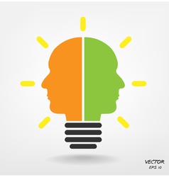 Creative idea with light lamp bulb Royalty Free Vector Image