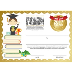 Preschool Kids Diploma certificate template Vector Image by kraphix ...