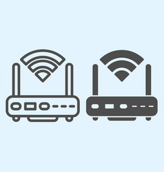 Computer line icon set device symbols collection Vector Image