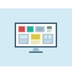 Program code icon in flat style personal computer Vector Image