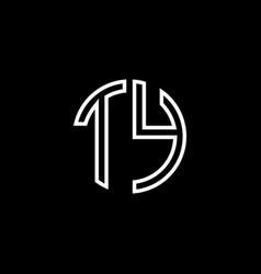 Ty logo monogram shield shape with crown design Vector Image