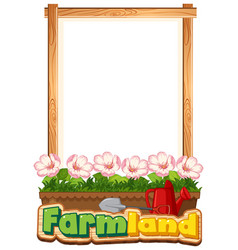 Border template design with girl and chickens Vector Image