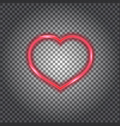 Heart-shaped bright yellow and orange neon frame Vector Image