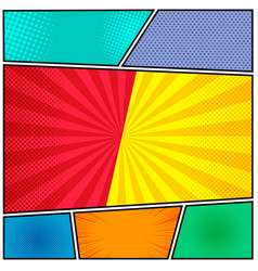 Empty comic page mockup with color background Vector Image