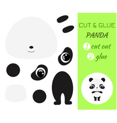 Cut and glue paper little red panda kids crafts Vector Image