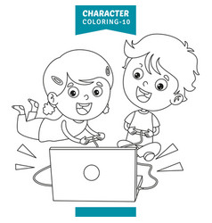 Character coloring page Royalty Free Vector Image