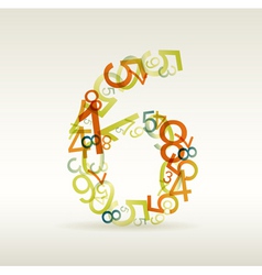 Large group of people in number 6 six form Vector Image