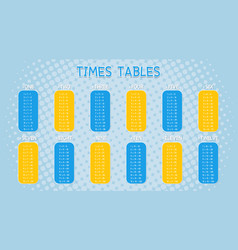 Times tables template on colorful background Vector Image
