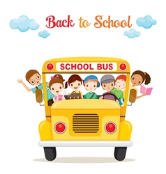 Young brother and sister waiting for a school bus Vector Image