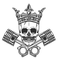 Gangster king royal crown with crossed knife Vector Image