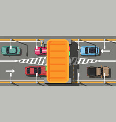 Modern roads and transport top view Royalty Free Vector