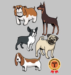 Six cartoon puppies Royalty Free Vector Image - VectorStock