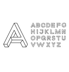 Impossible shape font Royalty Free Vector Image