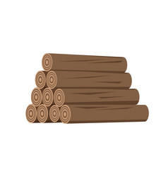 Stack firewood icon brown tree trunks Royalty Free Vector