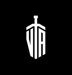 Va logo monogram emblem style with crown shape Vector Image