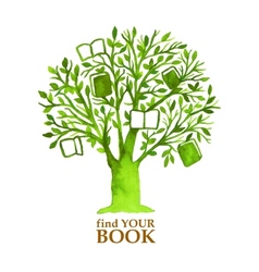Book with tree Royalty Free Vector Image - VectorStock