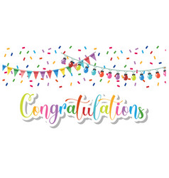 Congratulations text graphics for celebrating Vector Image