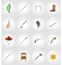 Cowboy wild west concept icons Royalty Free Vector Image
