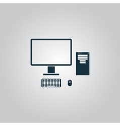 Modern monitor with keyboard and computer mouse Vector Image