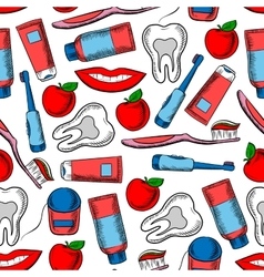 Gray seamless pattern with tooth and toothpaste Vector Image