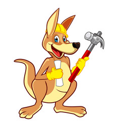Cute kangaroo cartoon Royalty Free Vector Image