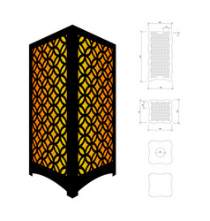 Cut out template for lamp Royalty Free Vector Image